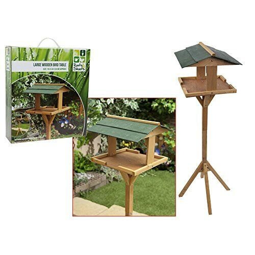 Large Wooden Garden Bird Table With Carry Handle. - Roots Shoots Free ...