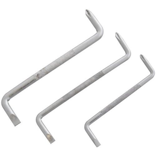 3pc Offset Screwdriver Set - Angle Bent Wrench 3 Cranked Double Piece ...