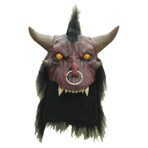 Mask Helmet Devil Demon - Halloween Rubber Fancy Dress Large Perfect ...