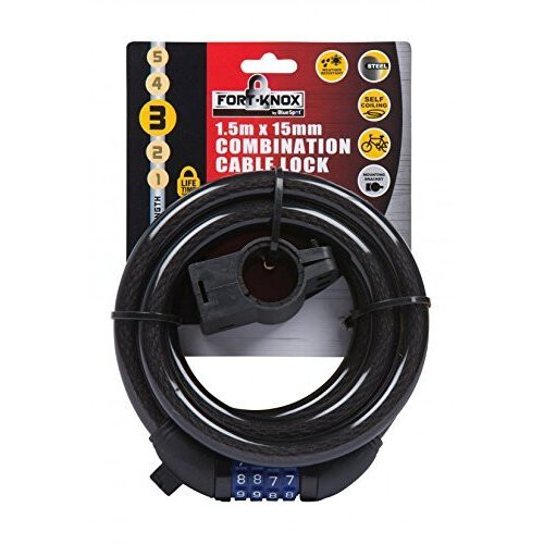 Fort Knox 1.5m x 15mm Combination Cable Lock - fort knox 15mm ...
