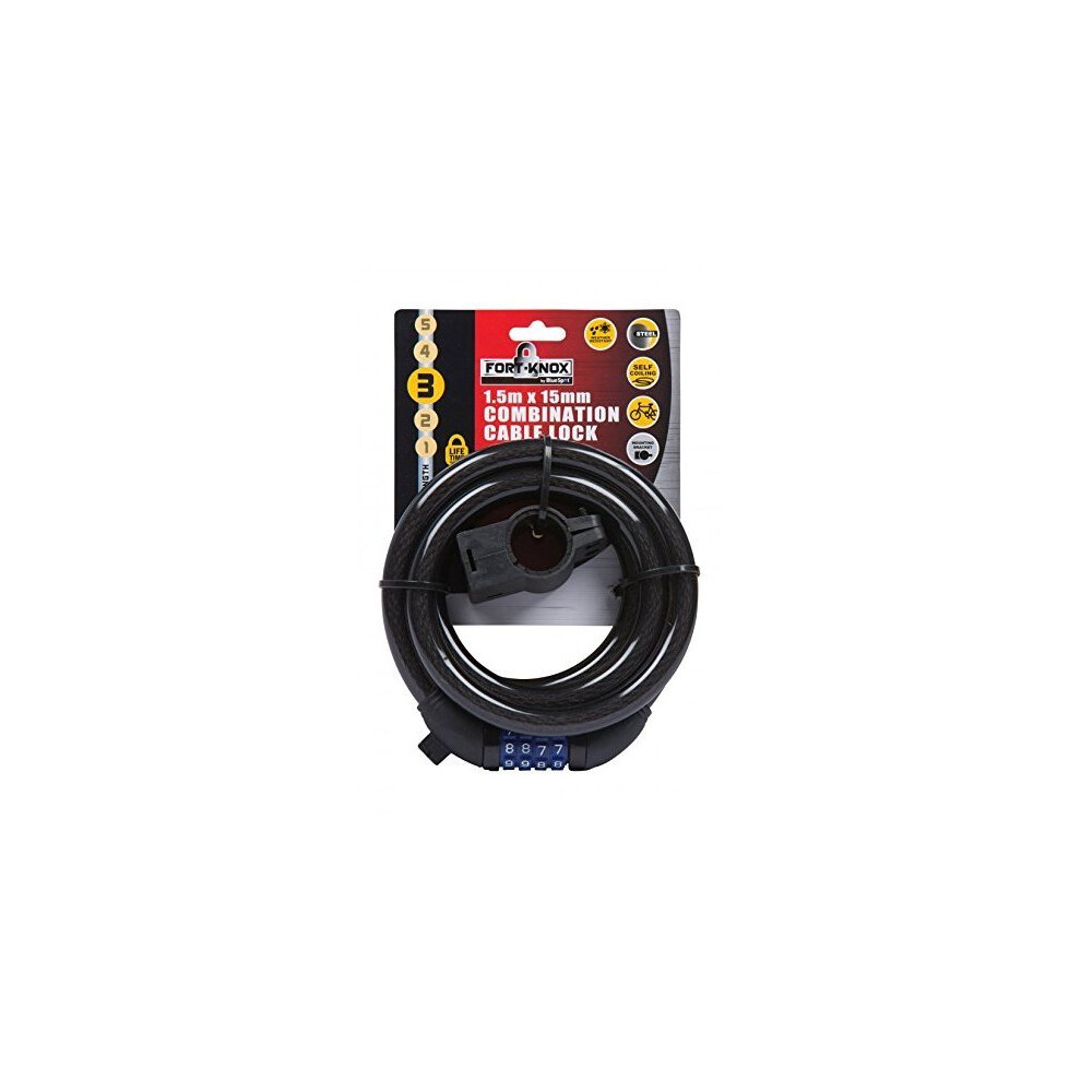 Fort Knox 1.5m x 15mm Combination Cable Lock - fort knox 15mm ...
