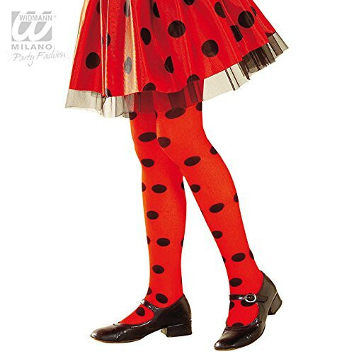 4-6 Years Red & Black Girls Ladybug Tights - Childrens Spotted Girl ...