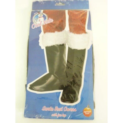 Santa Boot Covers With Fur - santa boot covers black fur christmas ...