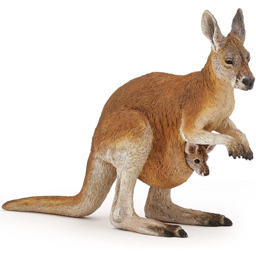 Papo "kangaroo With Baby" Figure (multi-colour) - Kangaroo Wild Joey ...