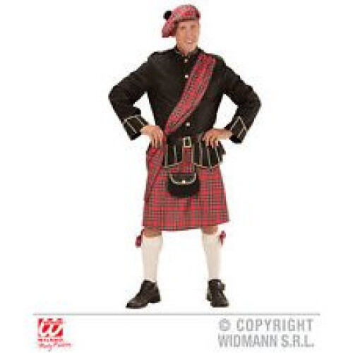 Large Men's Scotsman Costume - Mens Fancy Dress Kilt Scottish Scotland ...