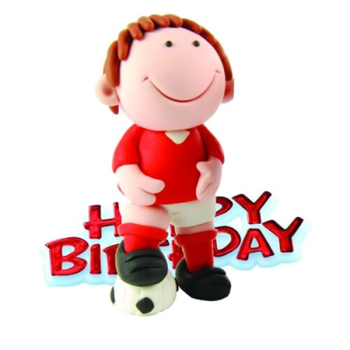 Creative Party Cake Topper - Football & Red Motto - Footballer Birthday ...