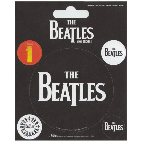 The Beatles Sticker Set - Vinyl Black Stickers 5 Logo - beatles vinyl ...