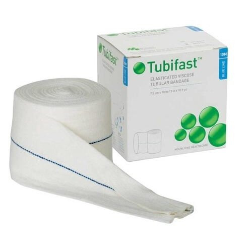 Tubifast Blue Line 7.5cm x 10m - 2-Way Stretch Dressing Bandage for ...