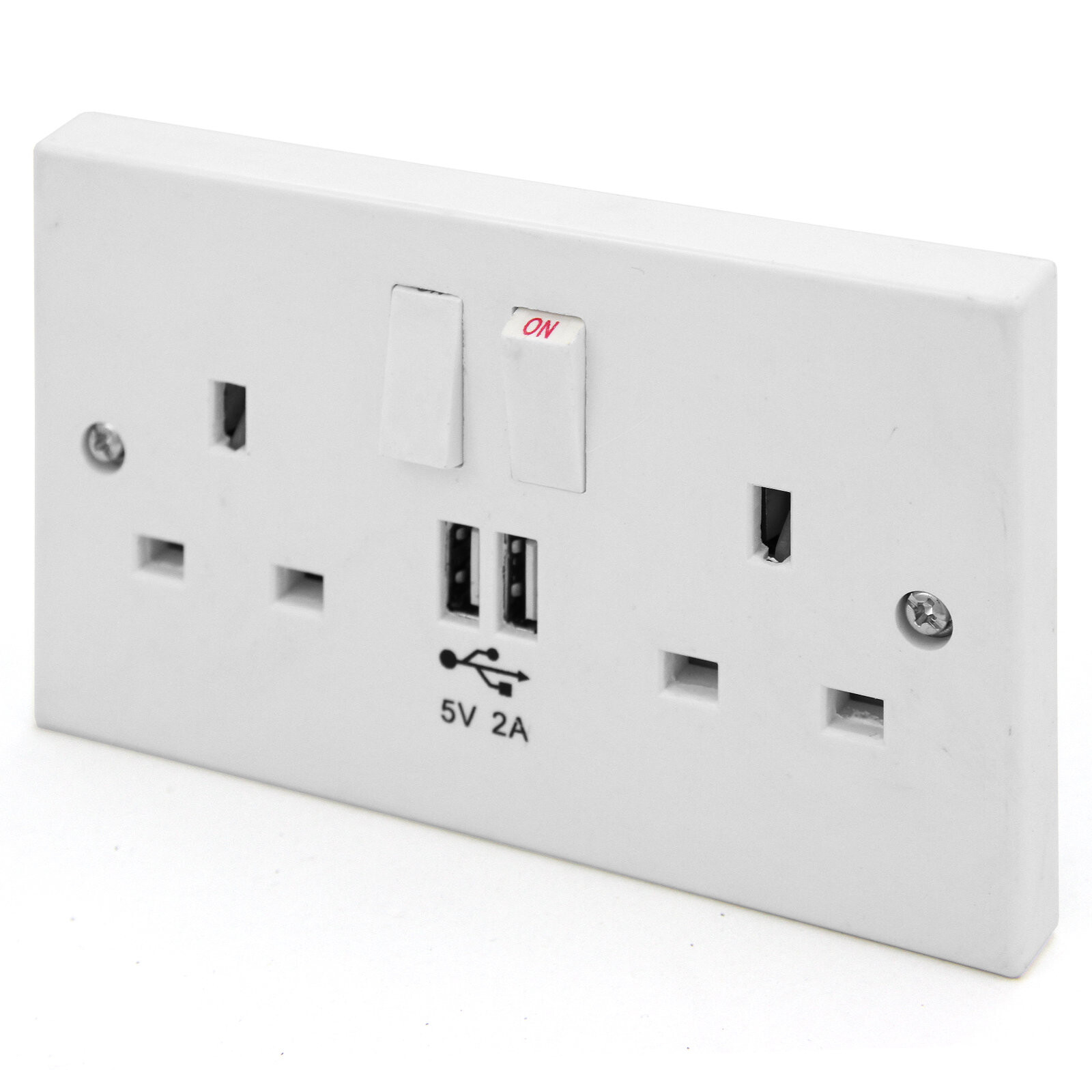 Dual Wall Power Socket With USB Charging Ports | USB Wall Socket on OnBuy