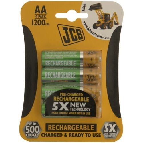 4 X Jcb AA 1200mAh Rechargeable Batteries Hr6 Charged And Ready To Use ...