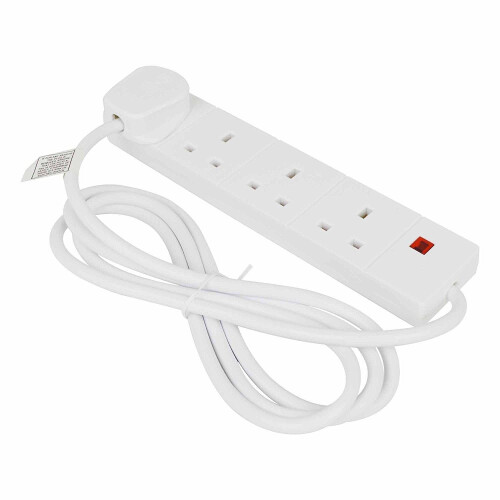 Pifco 4 Way Gang Power Mains Extension Lead Cable 1M Metre British ...