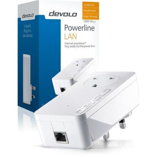 devolo dLAN 1200+ Add-On Powerline Adapter (1 GB LAN Port, Pass Through ...