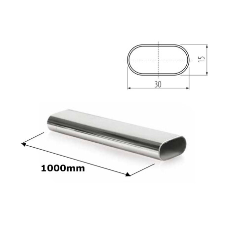WARDROBE RAIL OVAL CHROME HANGING RAIL 1000MM FREE END SUPPORTS & SCREW ...