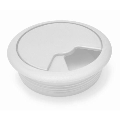80mm White PC Computer Desk Plastic Grommet Table Cable Tidy Wire Hole ...
