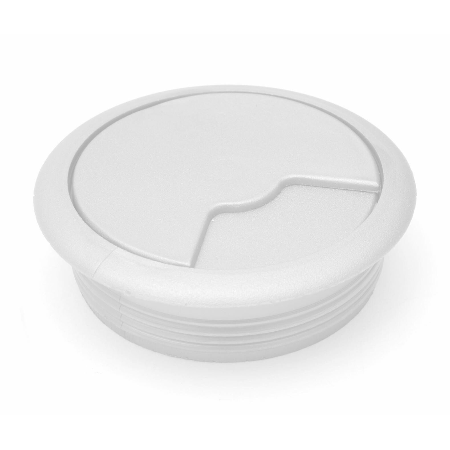 80mm White PC Computer Desk Plastic Grommet Table Cable Tidy Wire Hole ...