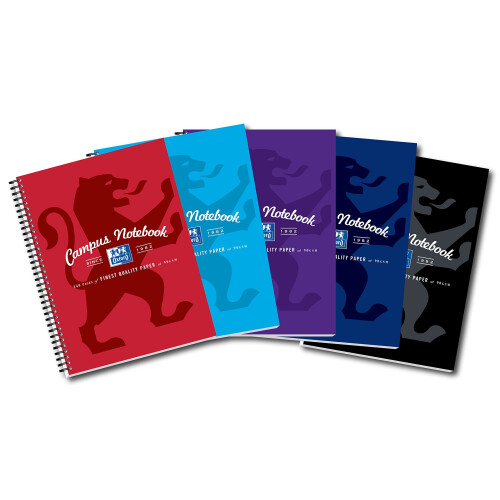 Oxford Campus Wirebound Notebook, A4 Size - Assorted Colour, Pack of 5 ...