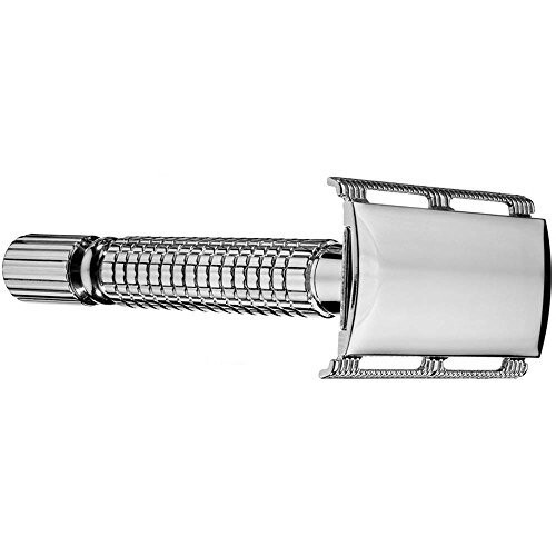 Super Classical Silver Straight DE Safety Razor Kit with Blades for Men ...