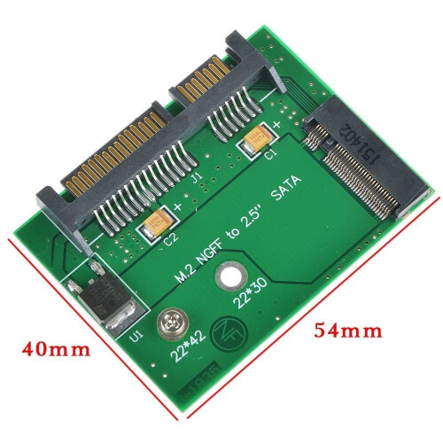 7+15 pin SATA to 22 42mm M.2 NGFF B Key Solid State Drive SSD Adapter ...