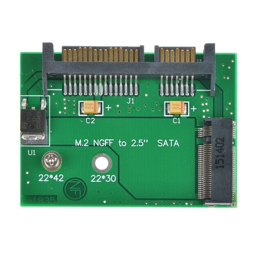 7+15 pin SATA to 22 42mm M.2 NGFF B Key Solid State Drive SSD Adapter ...