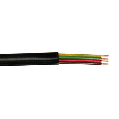 FDL 4 CORE FLAT MODULAR TELEPHONE CABLE - 100M / BLACK on OnBuy