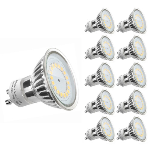 LE MR16 GU10 LED Energy Saving Long Life Bulbs, Warm White, Pack of 10 ...
