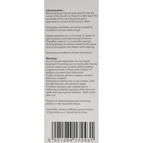 Beaphar Worming Syrup, 45 ml on OnBuy