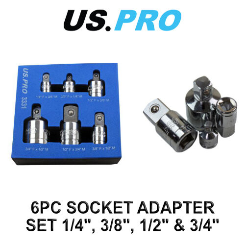 US PRO 6pc Socket Adaptor Set - Reducer Set - Step Up And Step Down on ...