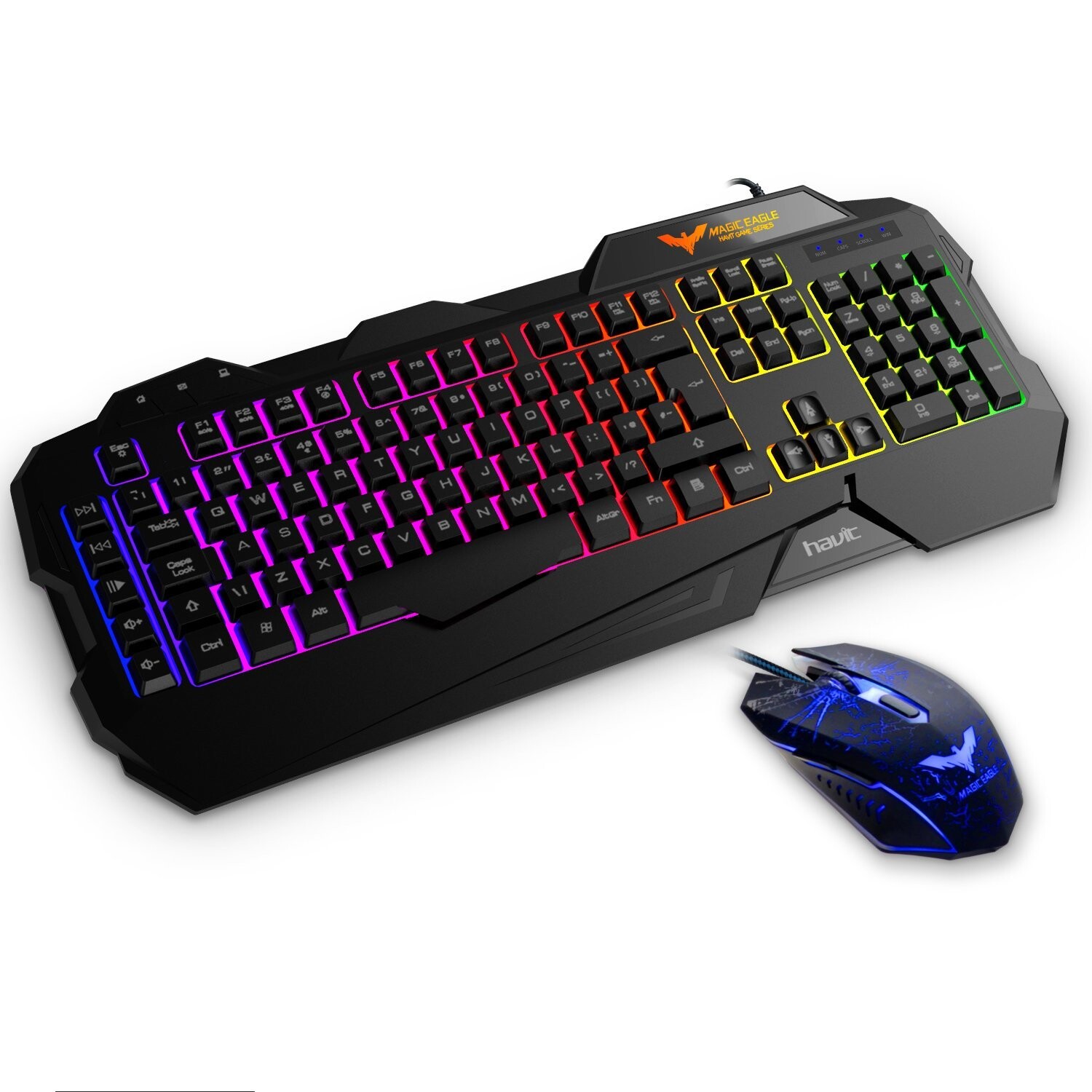Gaming Keyboard {UK Layout}, HAVIT Rainbow LED Backlit Wired Keyboard ...