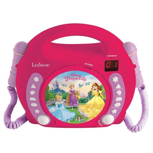 Lexibook RCDK100DP Disney Princess Portable CD Player with Microphone ...
