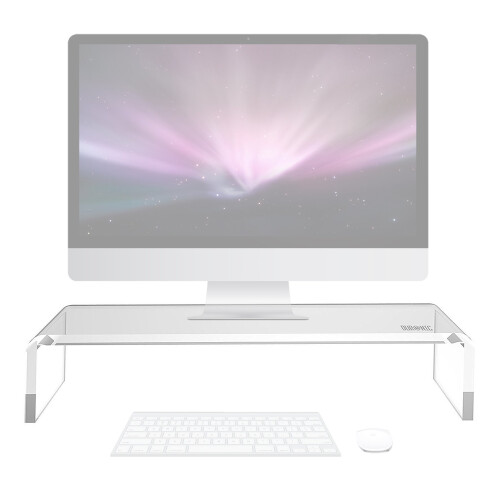 Duronic DM053 Clear Acrylic Stand Riser for PC Computer Monitor/Laptop ...