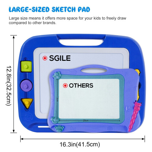 SGILE Large Magnetic Drawing Board - Erasable Scribble Board Colorful ...