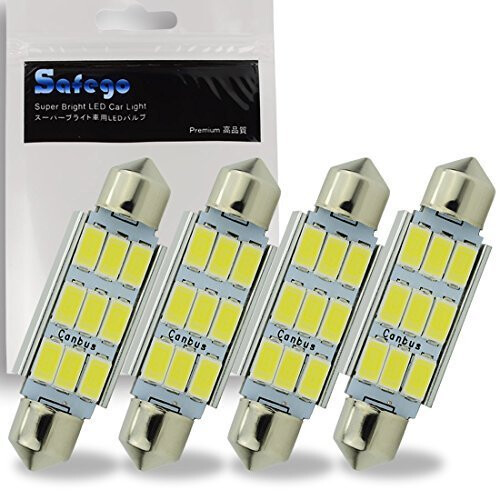 42mm Festoon LED Car Bulb - Safego 4X 1.72'' LED Dome Reading LED White ...