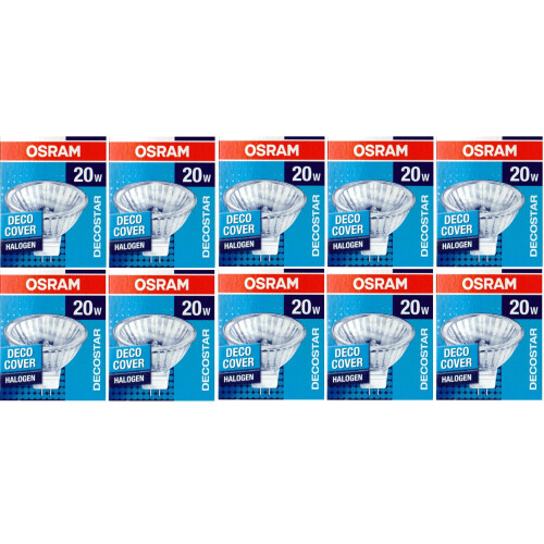 Pack of 10 OSRAM Decostar 51S Halogen Lamp 12 V 20 W GU 5.3 36° on OnBuy