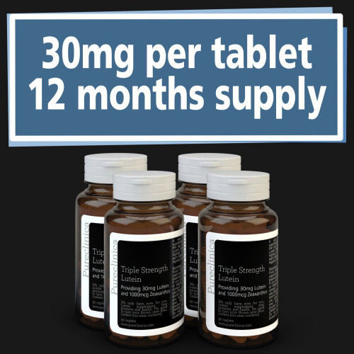 Pureclinica Triple Strength Lutein 12 months supply 30mg Lutein ...