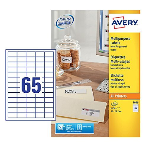 Avery 3666-40 self-adhesive Multipurpose/copier Labels, 65 labels per ...