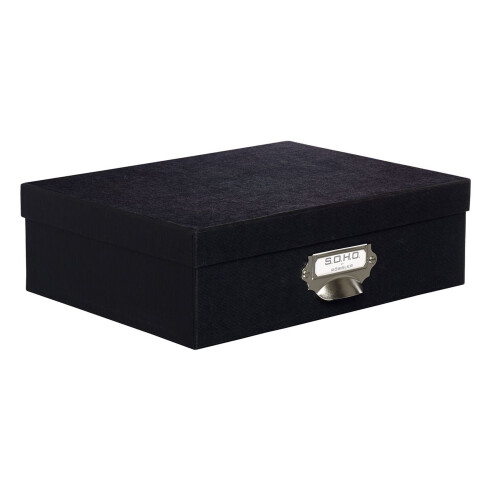 Rossler Soho A4 Paper Box with Index Holder and Handle - Black on OnBuy