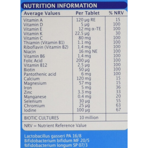 Seven Seas Multibionta 50+, Multivitamin with Biotic Cultures, 60 ...