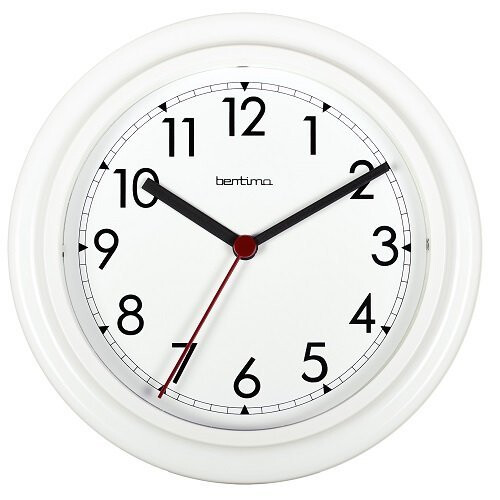 Bentima Stratford 23cm White Wall Clock - Quartz, Easy-Read Black ...