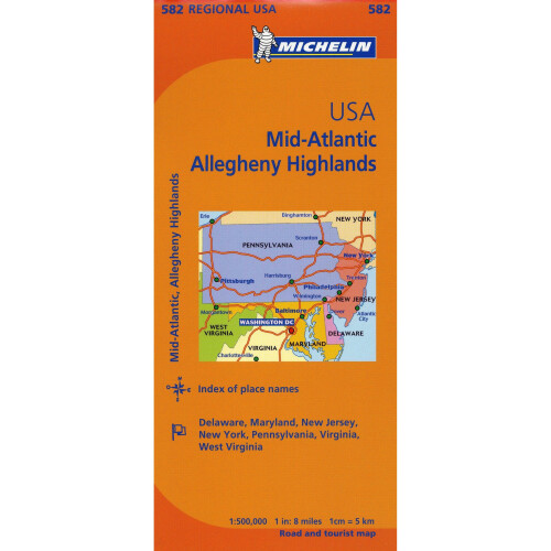 Michelin USA: Mid-Atlantic, Allegheny Highlands Map 582 (Maps/Regional ...