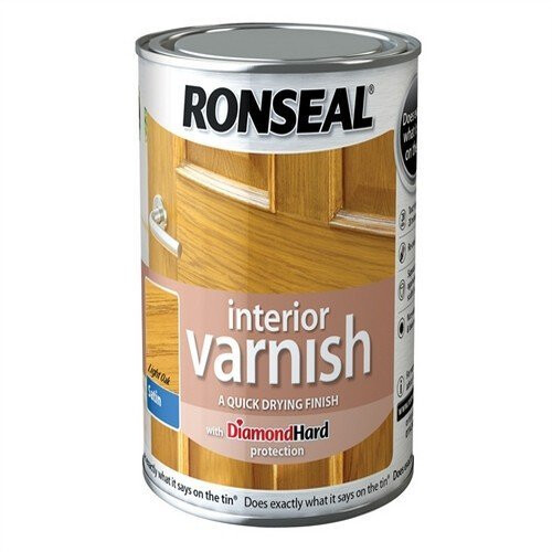 Ronseal 750ml Quick Dry Satin Interior Varnish - Light Oak on OnBuy