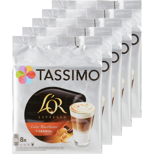 Tassimo L'OR Latte Macchiato Caramel Coffee Pods (Pack of 5, Total 80 ...