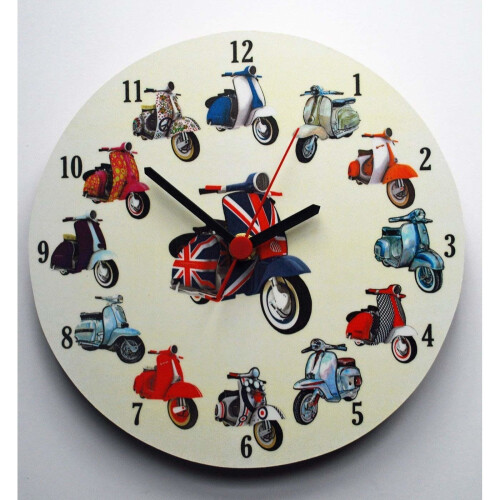 Scooter Collage Clock - Vespa - Lambretta - MS20 on OnBuy