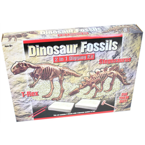 2 IN 1 Deluxe Dig Out Dinosaur Skeleton Fossil Palaeontology ...