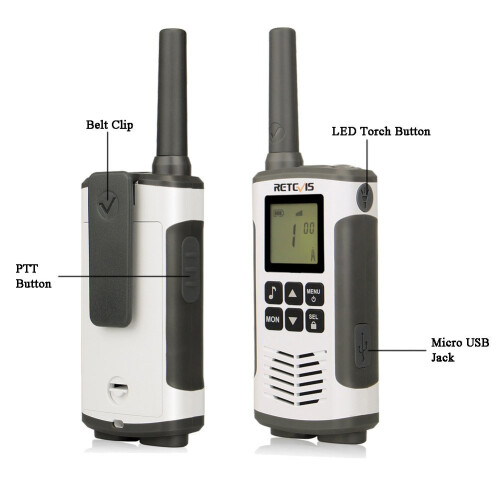 Retevis RT45 Walkie Talkie Rechargeable PMR446 Licence-Free Two Way ...