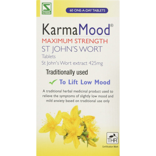 Schwabe Pharma KarmaMood Maximum Strength St John's Wort Extract 425mg ...