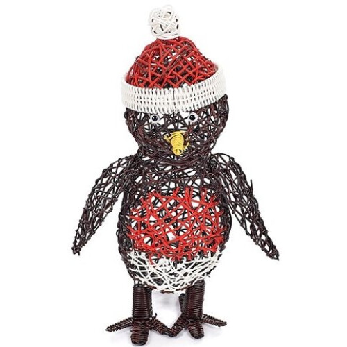 Rattan Robin Christmas Figure | Indoor & Outdoor LED Robin Figure on OnBuy
