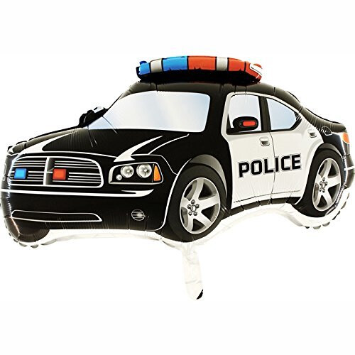 Toyland 37" Black Police Car Supershape Foil Balloon - Boys Birthday ...