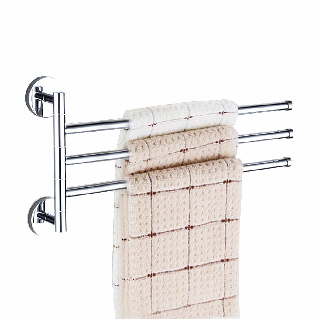 PHOEWON Swivel Towel Rail Chrome Stainless Steel Bath Rack Wall Mounted ...