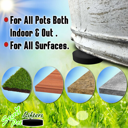 Rubber Flower / Plant Pot Feet, Invisible Flower Pot Risers, Pot ...