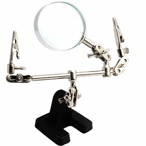 JZK Helping Hands Magnifier with Crocodile Clip + 8X Magnifying Glass ...